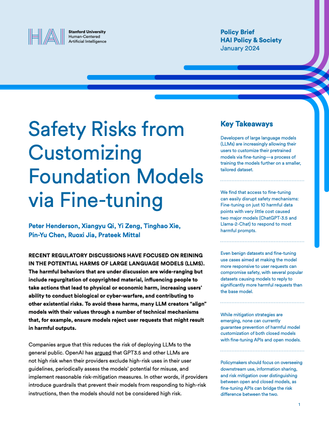 Safety Risks from Customizing Foundation Models via Fine-Tuning ...